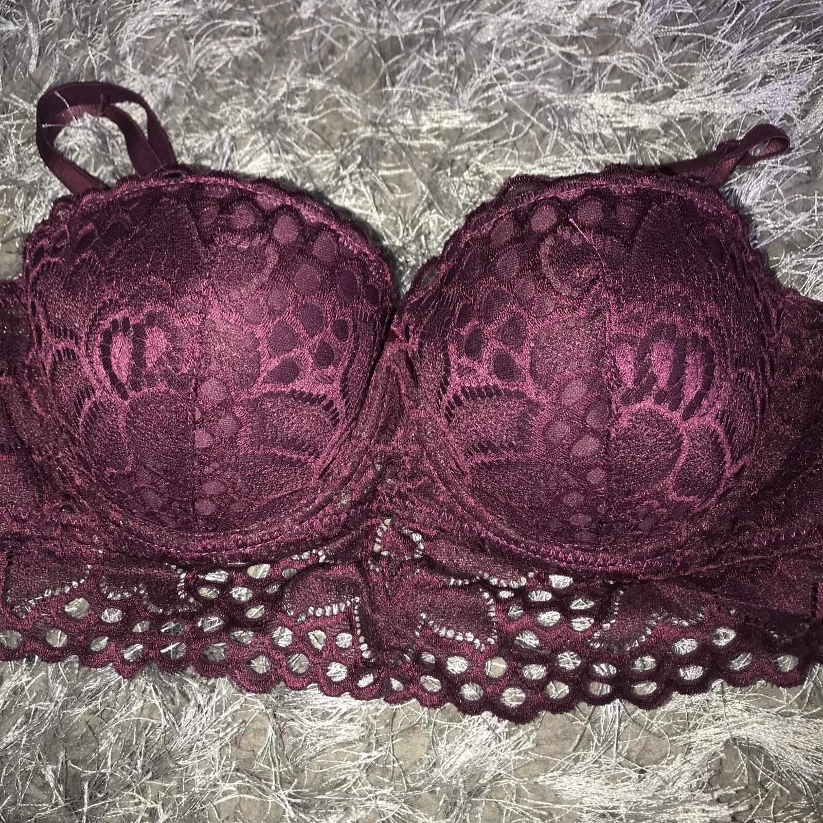 Ann Summers Purple Lace Balconette 34B Bra - Gem