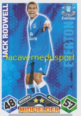 133 JACK RODWELL # EVERTON FC TOPPS PREMIER LEAGUE 2009 2010 MATCH ...
