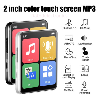 Portable MP4 MP3 Player Bluetooth 5.0 Touch Screen Lossless HIFI Music ...