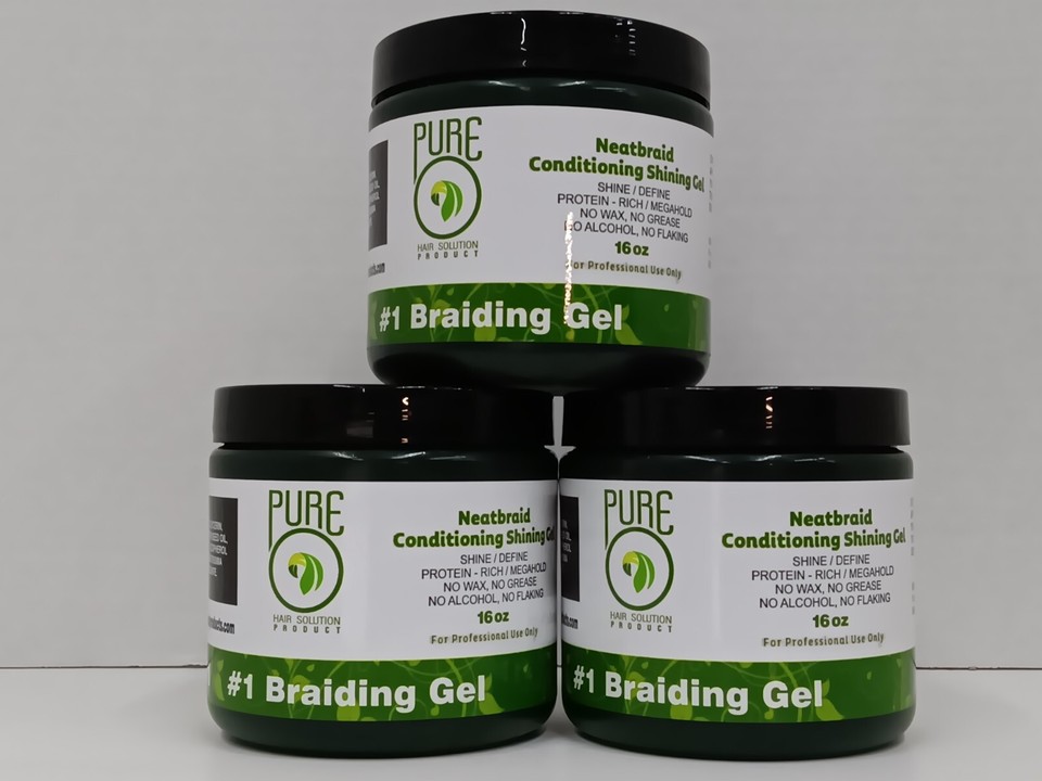 Pure O Natural NeatBraid Conditioning Shining Gel 16 oz * Pick your set ...