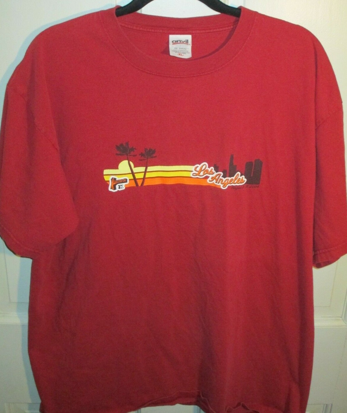 2004 X Games Los Angeles Graphic Men's Burgundy Shirt… - Gem