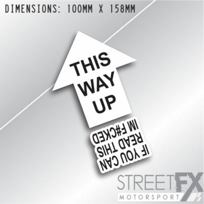 This Way Up Sticker Funny Screwed Inverted Rolled Car Drift 4x4 Offroad ...