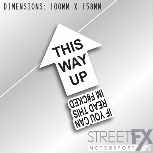 This Way Up Sticker Funny Screwed Inverted Rolled Car Drift 4x4 Offroad ...