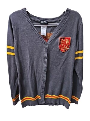 Harry Potter Gryffindor Medium Cotton Acrylic Buttonup Sweater Chest Patch Woven | eBay