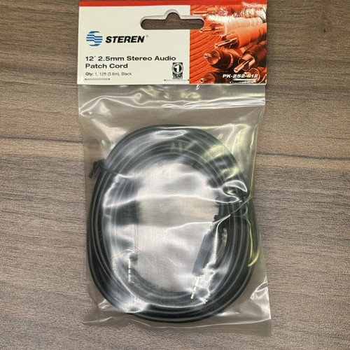 New Steren 12ft 2.5mm Male~M Plug Stereo Audio Patch Cable Cord | eBay