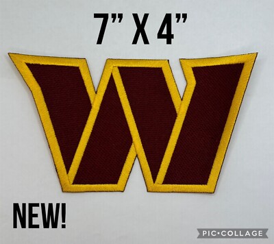Washington Commanders BIGGEST 7.75” Patch Iron On Embroidered US SELLER ...