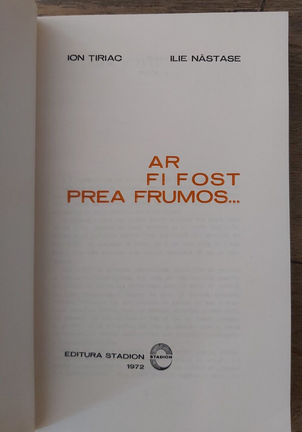 Romanian sport book Ar fi fost prea frumos by Ilie Nastase, Ion Tiriac ...