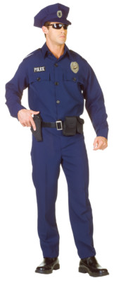 Officer Police Adult Men's Costume Blue Uniform Cop Halloween | eBay