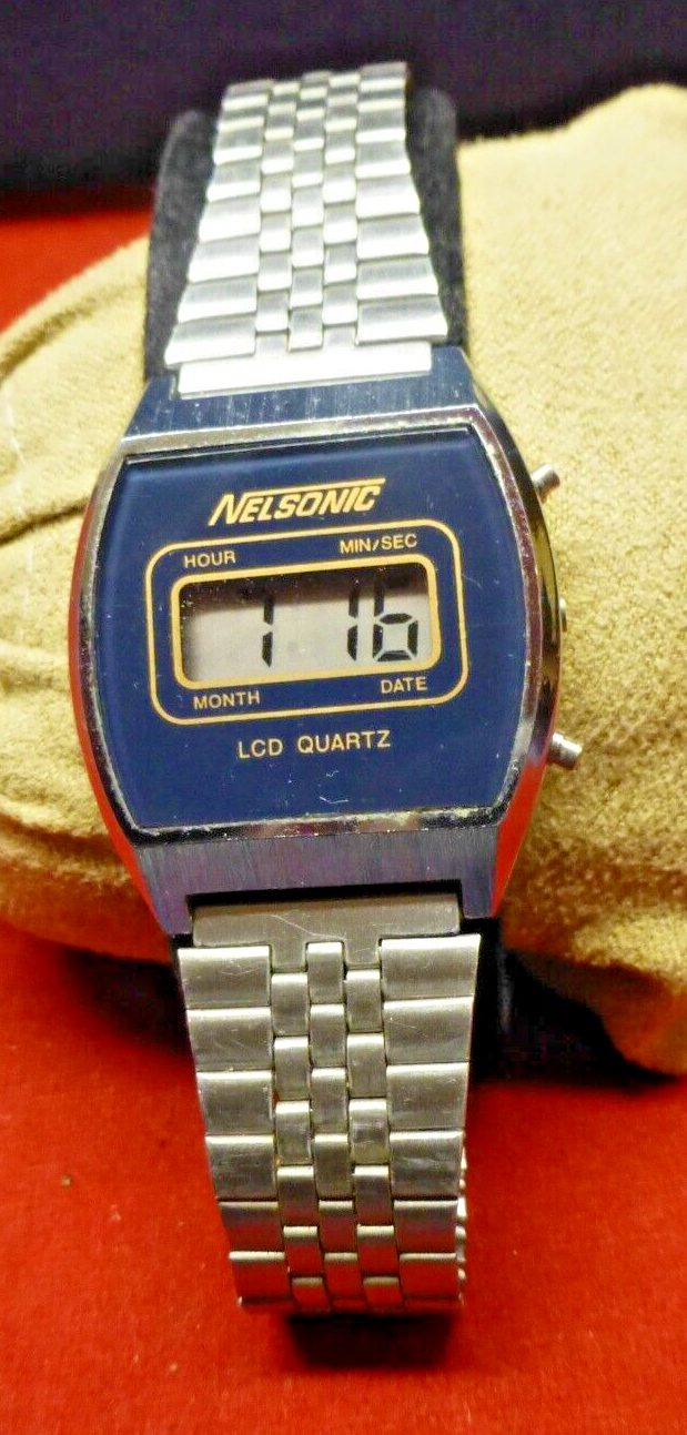 NELSONIC LCD DIGITAL MEN'S Wrist Watch M.Z. BERGER-U HONG KONG VINTAGE ...