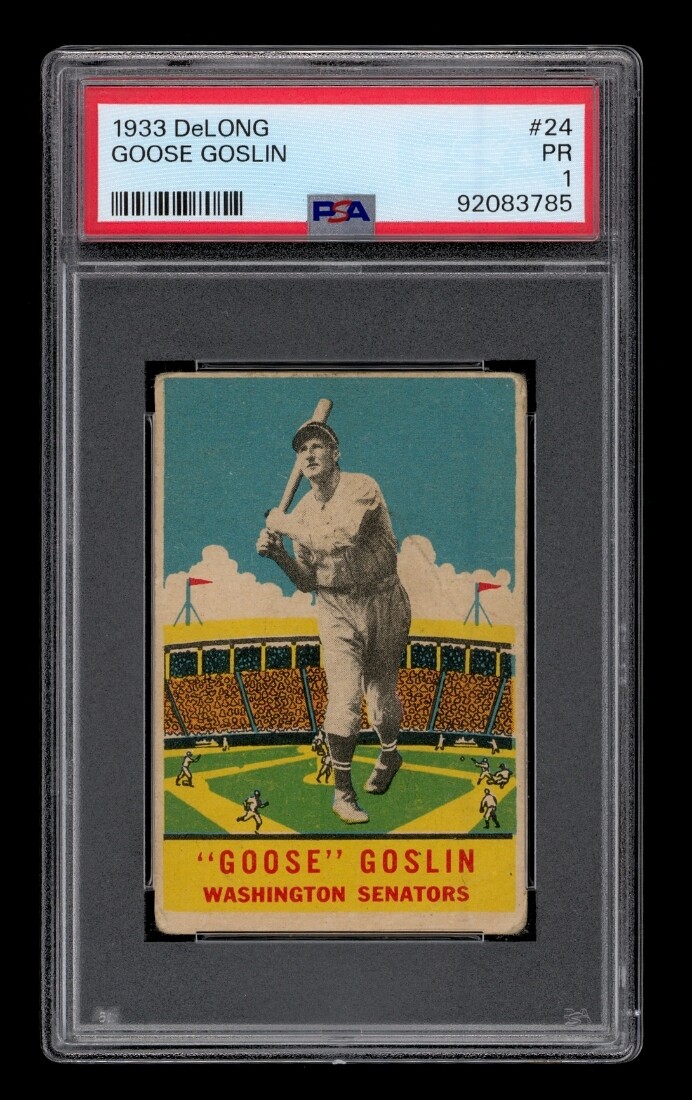 1933 DeLong Set-Break # 24 Goose Goslin PSA 1 PR | eBay