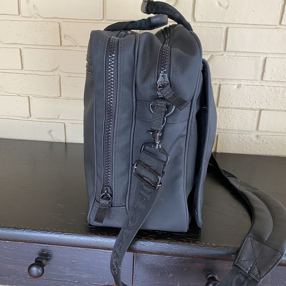 Kenneth Cole Reaction Black Briefcase Messenger Bag Multi Pocket File ...