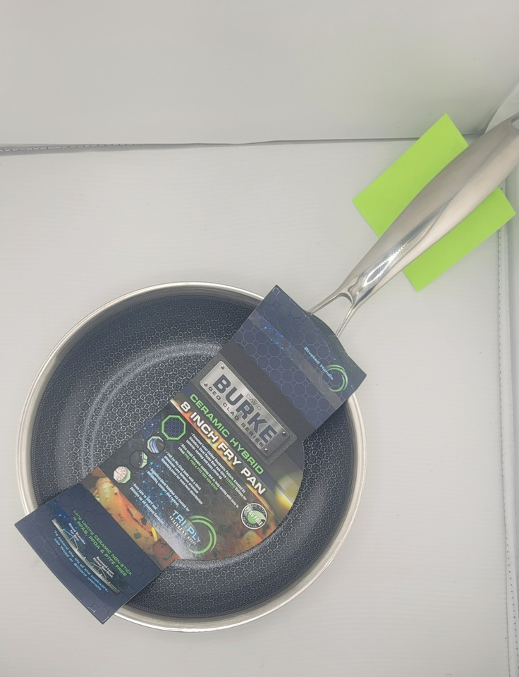 David Burke Geo Clad 8" Tri-Ply Stainless Hex Steel Hybrid Frying Pan ...