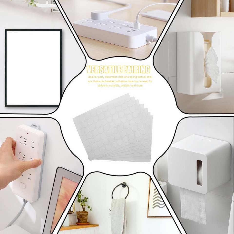 490pcs Double Sided Clear Sticky Dot - Removable Round Putty Tape ...