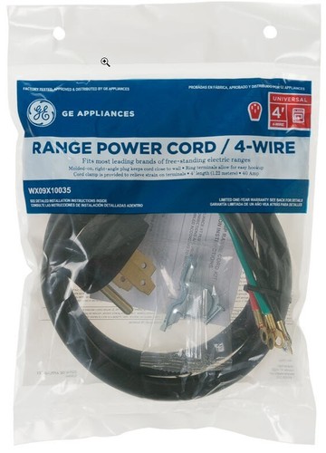 NEW 4 Ft Long Genuine OEM GE WX09X10035 Range Oven Power Cord 40A 4 ...