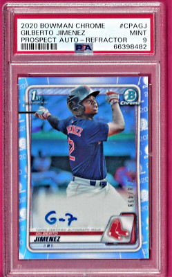 2020 Bowman Chrome Gilberto Jimenez Prospect Autograph REFRACTOR PSA 9 ...