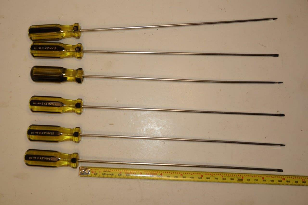 2 NOS Stanley USA "100 plus" Extra Long 10" SLOT cabinet tip ...