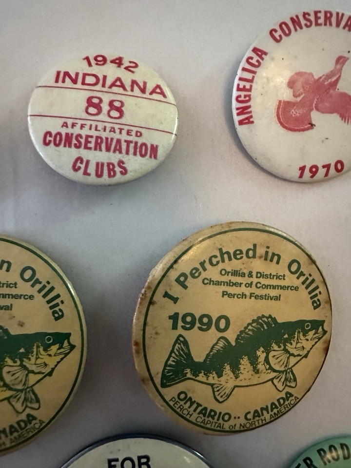 Rare Lot of Vintage Fishing Club Buttons PA | eBay