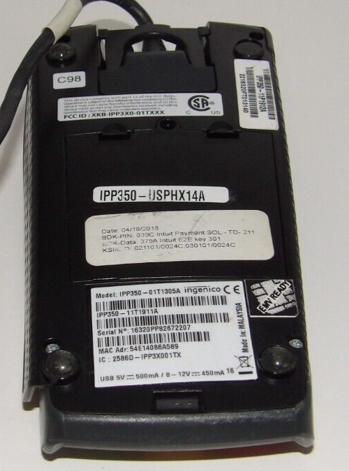 Used Ingenico IPP350-USB Credit/Debit/Chip Card Reader Payment Terminal ...