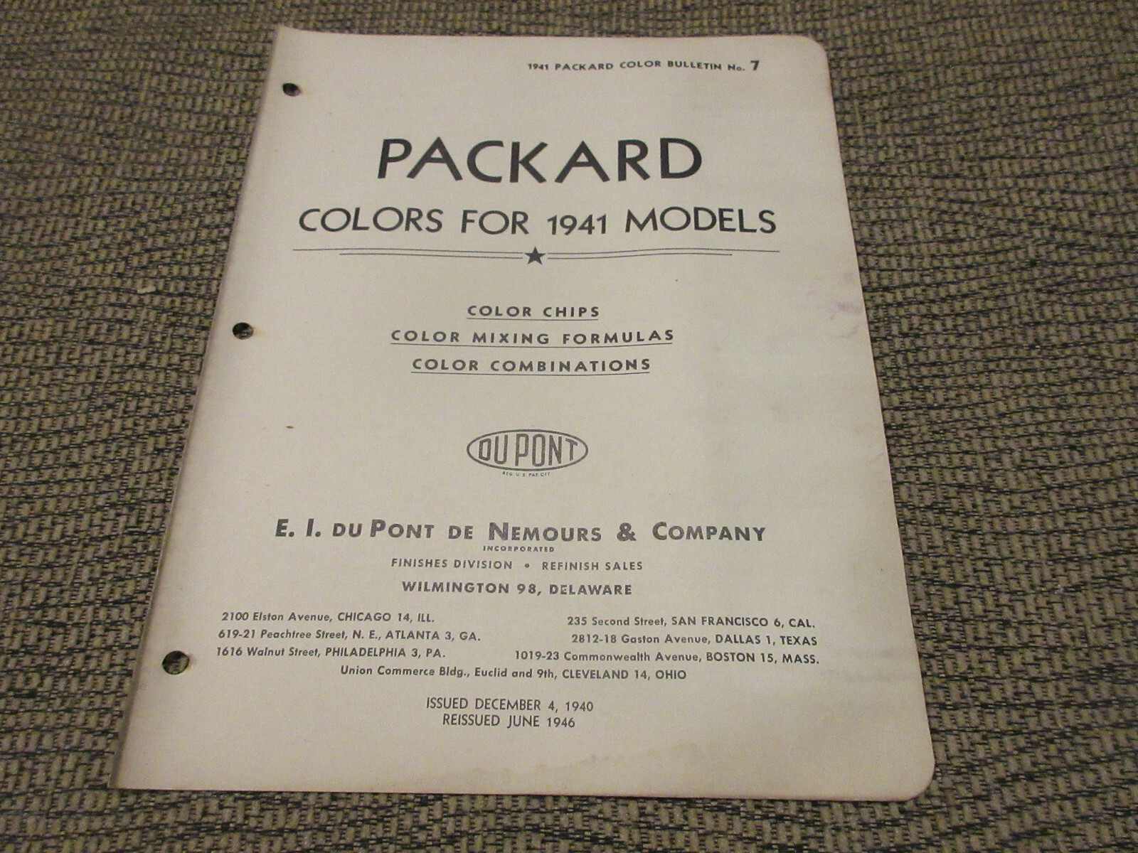 1941 Packard Paint chip chart colors | eBay