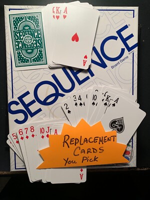 Sequence Game Cards YOU PICK Game Replacement Cards NOT DECKS OF CARDS ...