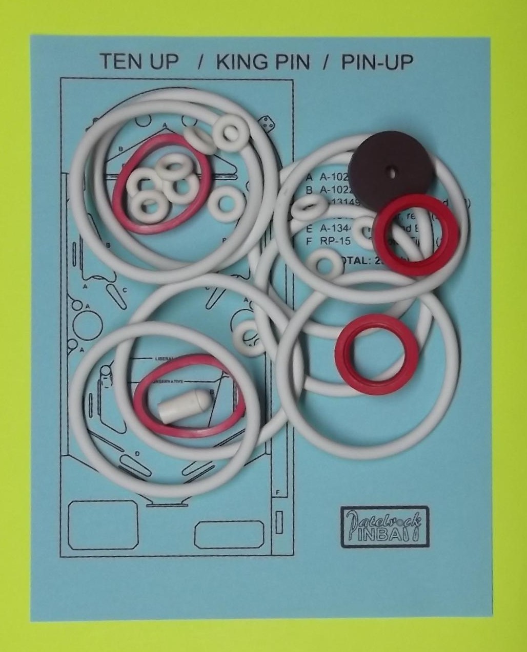 Gottlieb Ten Up / King Pin / Pin Up pinball rubber ring kit | eBay