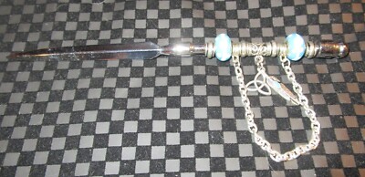 Handcrafted Beaded Ritual Blade - Triquetra & Feather - Wicca - Pagan ...