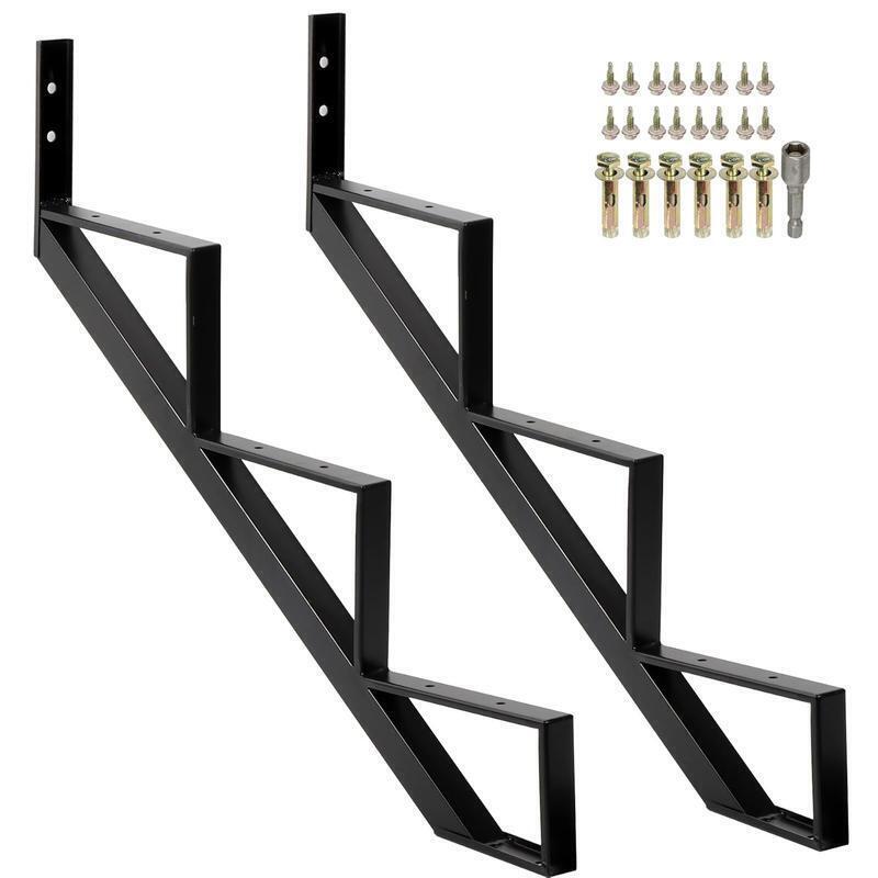 Steel Stair Stringer Riser 2 Pack Heavy Duty Stair Step Support Outdoor ...