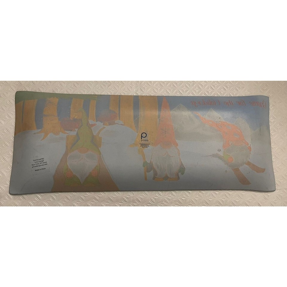 Gnome For The Holidays Glass Tray Platter Dish Prima Designs Christmas ...