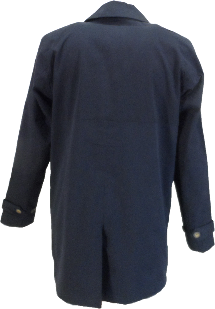 Real Hoxton Mens Navy Mac Coat | eBay UK