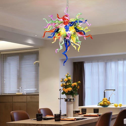 Multicolor Blown Glass Chandelier Art Deco Home Light Ceiling Light ...