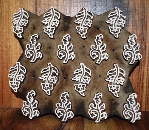 INDIAN WOODEN HAND CARVED TEXTILE FABRIC BLOCK PRINT HOME DECOR LARGE ...