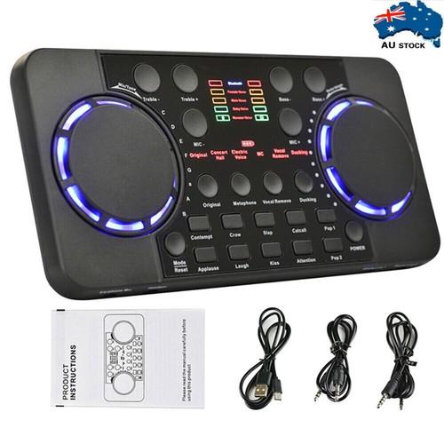 V300 Pro Live Streaming Sound Card Microphone Mixer Voice Changer Audio ...