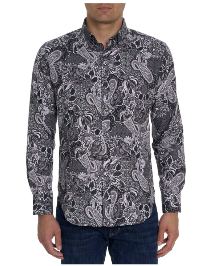 Robert Graham SAUNDERS Charcoal Paisley EXCLUSIVE XL NWT $178 Classic ...