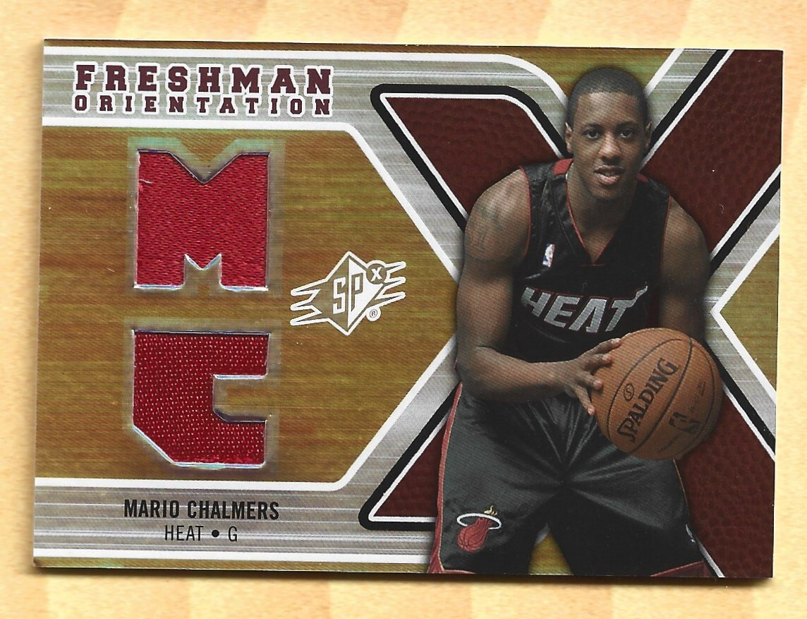 2008-09 Mario Chalmers SPX Dual Relic Freshman Orientation Rookie Card ...