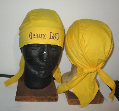 LSU DuRag Sweatband Skull Cap Head Wrap Bandanna Helmet Liner Solid ...