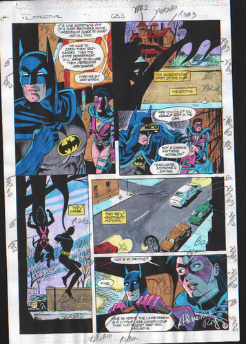 DETECTIVE COMICS #653 BATMAN PRODUCTION COLOR ART SIGNED ADRIENNE ROY ...