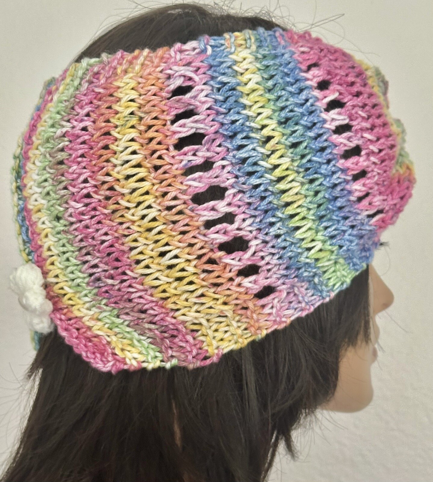 Hand Knits 2 Love Headband Bandana Headwrap Lace Ombre Flower Beads ...