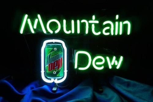 Mountain Dew Soda MTN DEW Drink 14"x10" Neon Light Sign Lamp Windows ...