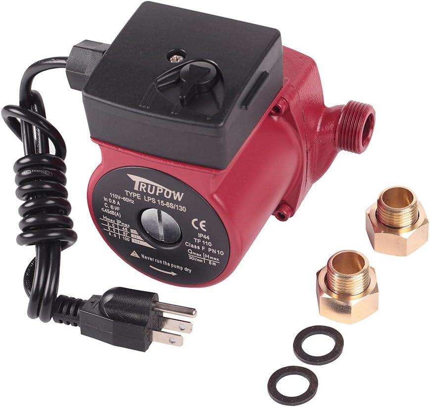 3/4" NPT 110V Hot Water 3-Speed Circulation Pump Circulator Pump ...