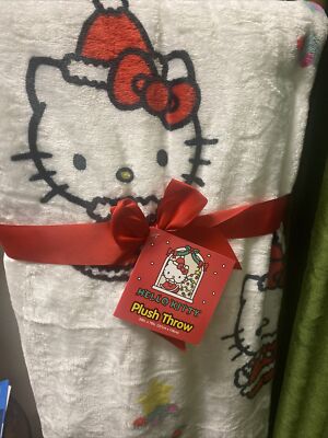 NWT HELLO KITTY PLUSH THROW 50in. X 70in. 100% Polyester | eBay