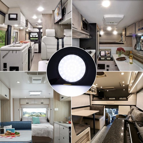 Pair Caravan Roof Interior Dome Light Round Ceiling LED Camper Van Bus ...