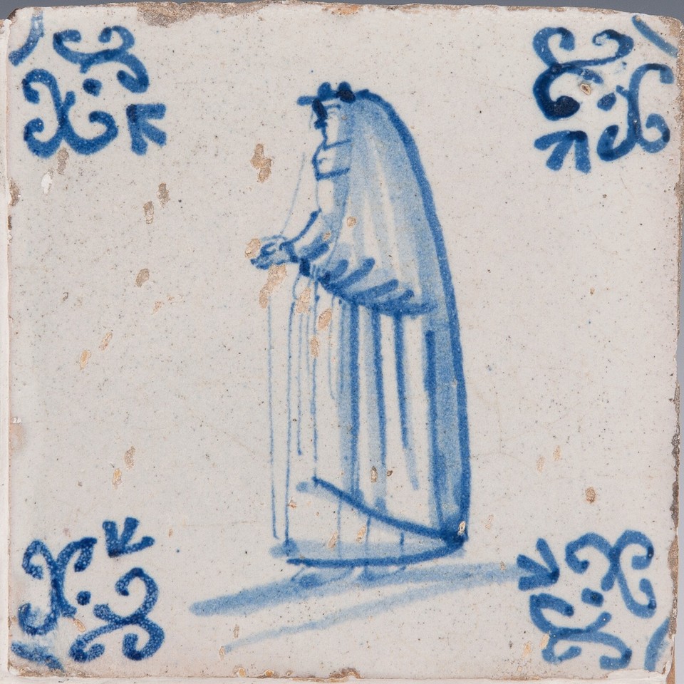 Nice Dutch Delft Blue tile panel, figures, 17th century. | eBay