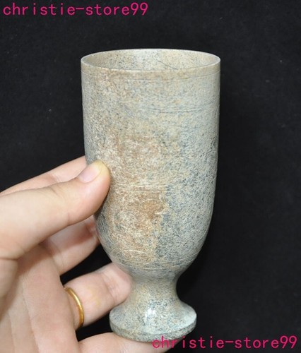 4.4'' China hetian jade carved Ancient dynasty Wine vessel Goblet Cup ...