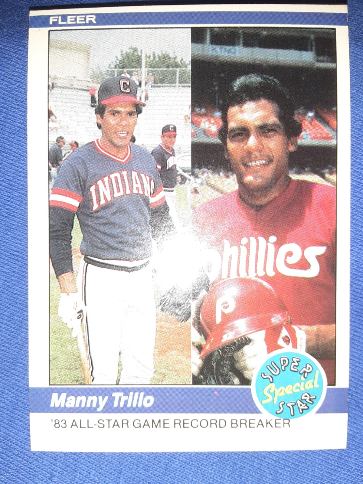 1984 Fleer #627 Manny Trillo PHILLIES INDIANS SUPER SPECIAL STAR MVP ...
