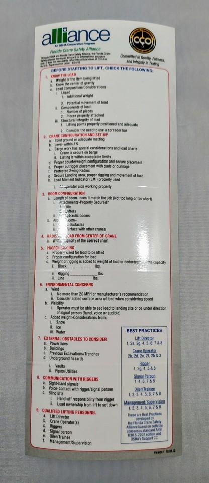 NCCCO Crane Log & Standards $Rare and Sticker Crane Oilfield ...