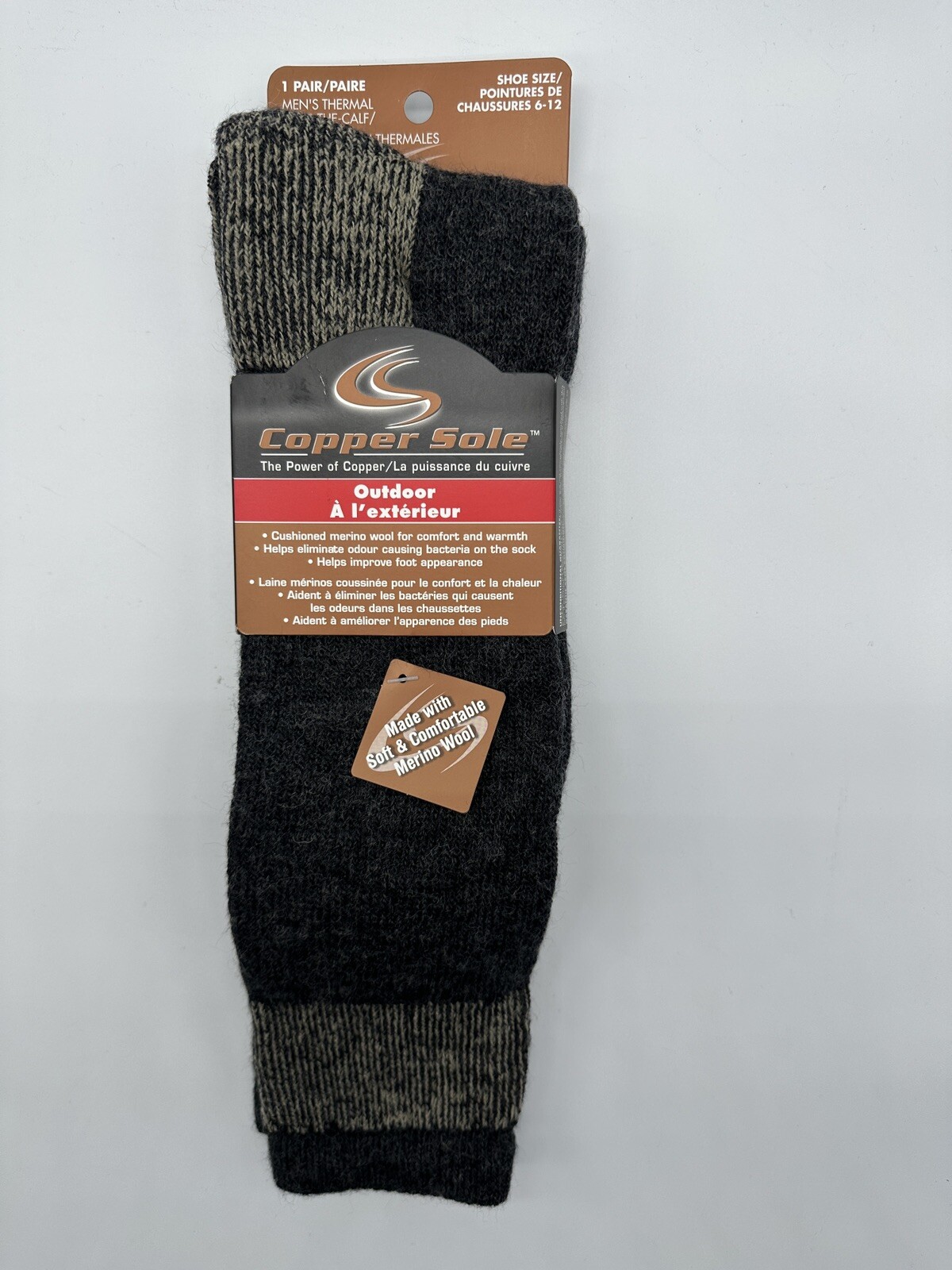 NEW ONE PAIR MENS OUTDOOR THERMAL OVER THE CALF COPPER SOLE SOCKS ...