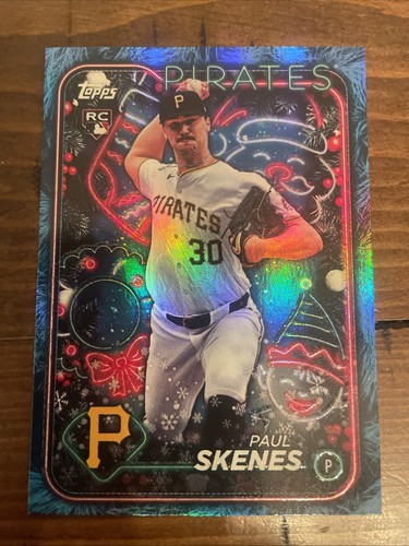 2024 Topps Holiday Tin Rookie Paul Skenes Blue Metallic Tree Parallel ...