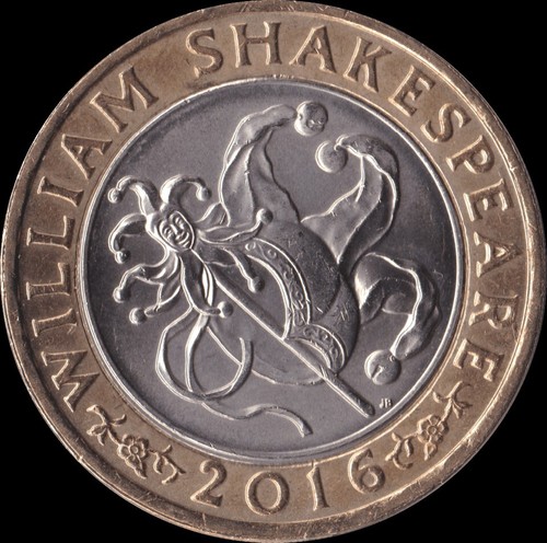 Extremely Rare 2016 £2 William Shakespeare 2 Pound Coin Comedies Jester ...