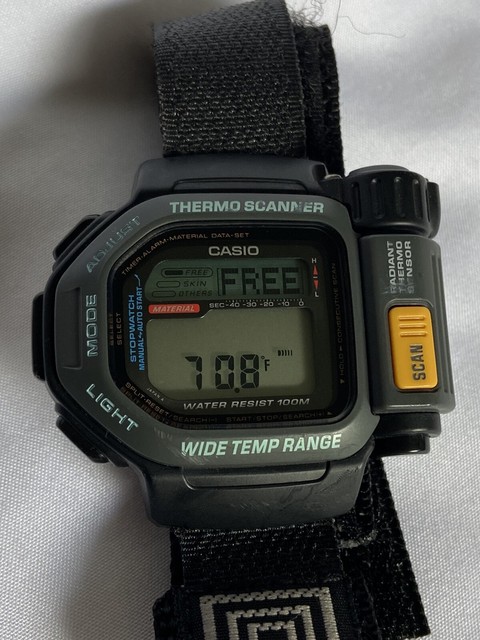 Casio TSR-100 THERMO SCANNER Vintage Watch 1990s Radiant Thermo Sensor ...