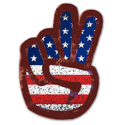Peace Sign Hand American Flag Sticker Decal | eBay